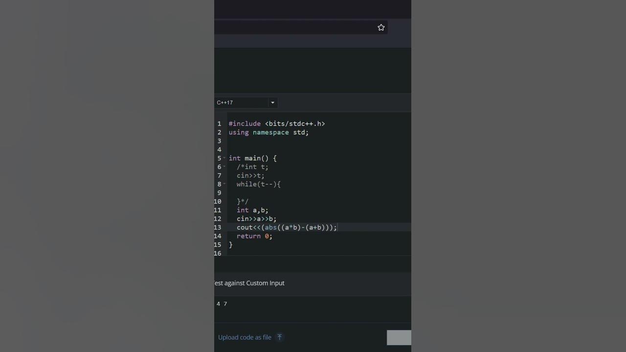 AB Difference Codechef Solution || Starters 96 Solution #codechefsolution #cpplanguage - YouTube