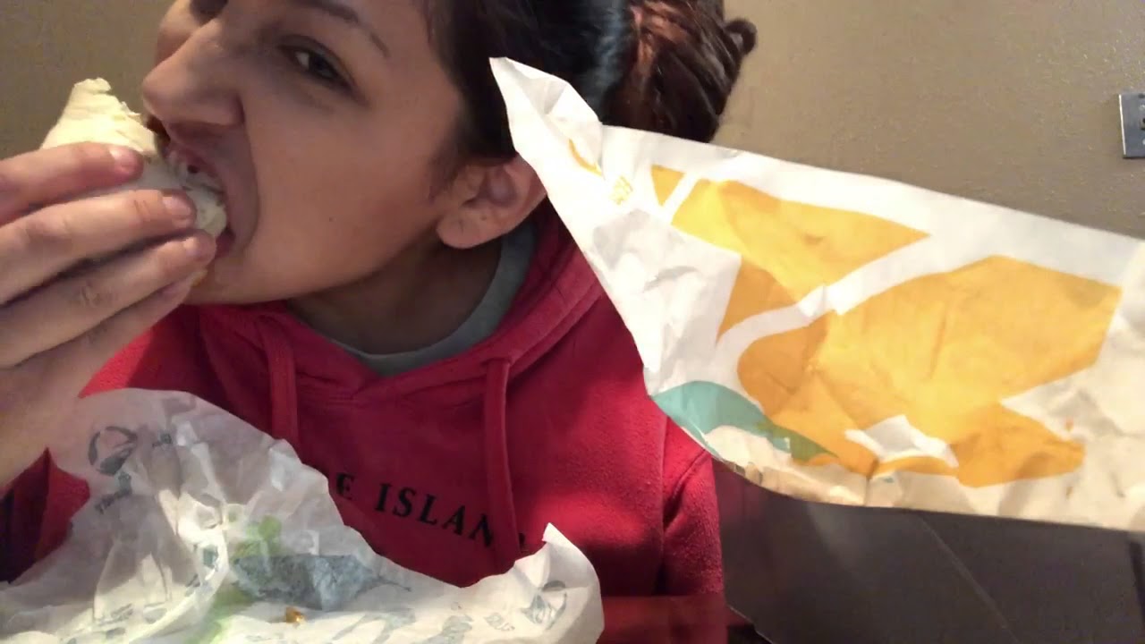 My First Mukbang Taco Bell 🌮smacking,messy,burping,dripping,eating with ...