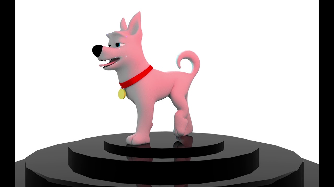 3D dog walking animation - YouTube