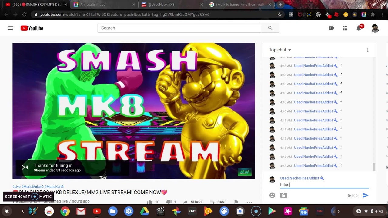 Spamming Napkins Stream Chat (SORRY NAPKIN) - YouTube