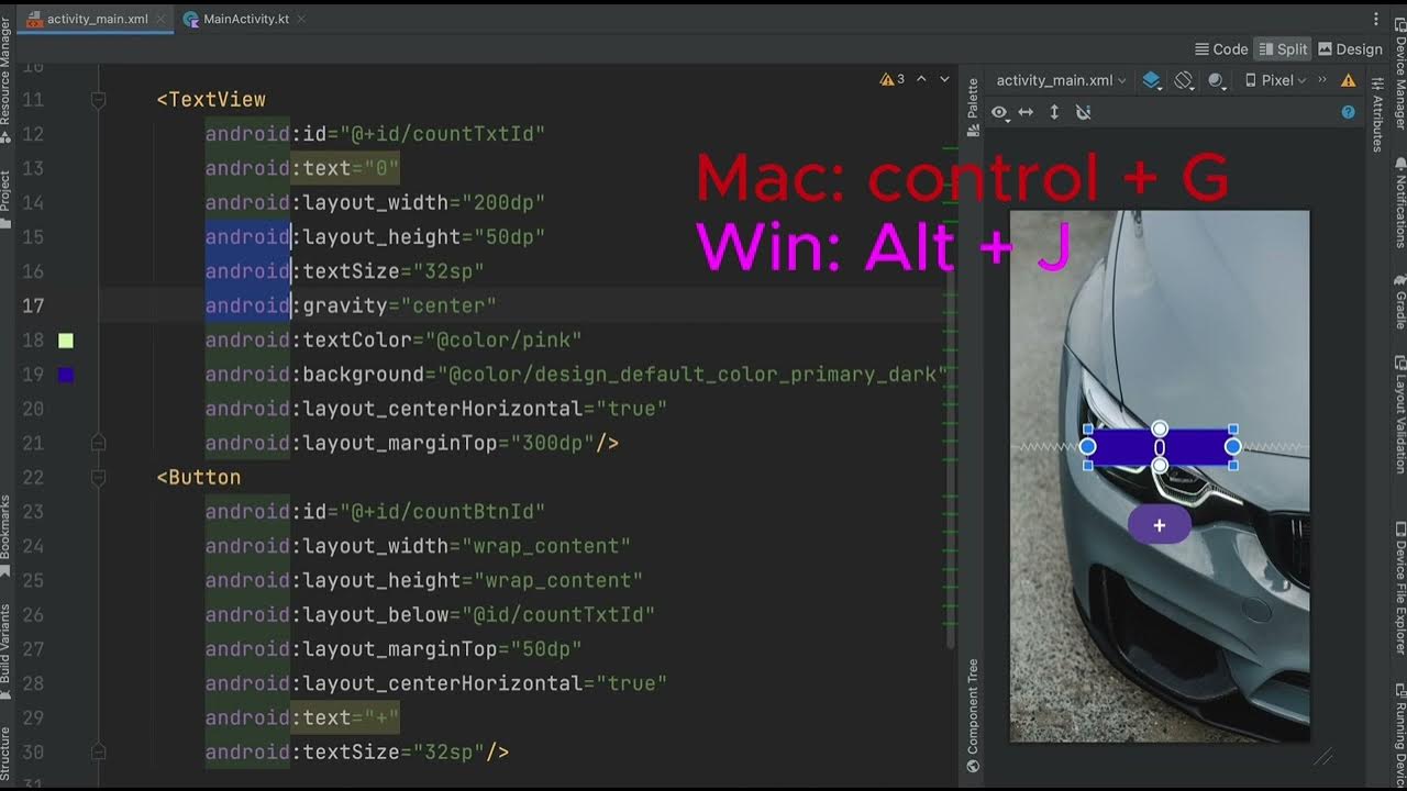 Select Multiple Line in Android Studio - YouTube