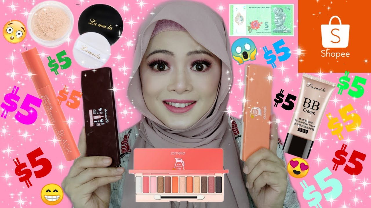Wajib Tengok Makeup Murah Shopee Bawah RM5 Sahaja !! (Test Review Brand ...