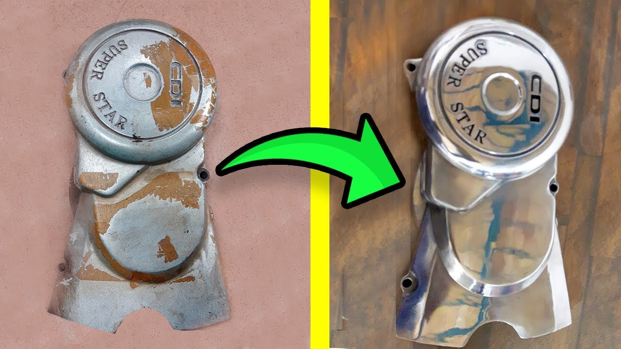 How to Polish Metallic Surface | CD70 Engine Cover Restoration - YouTube