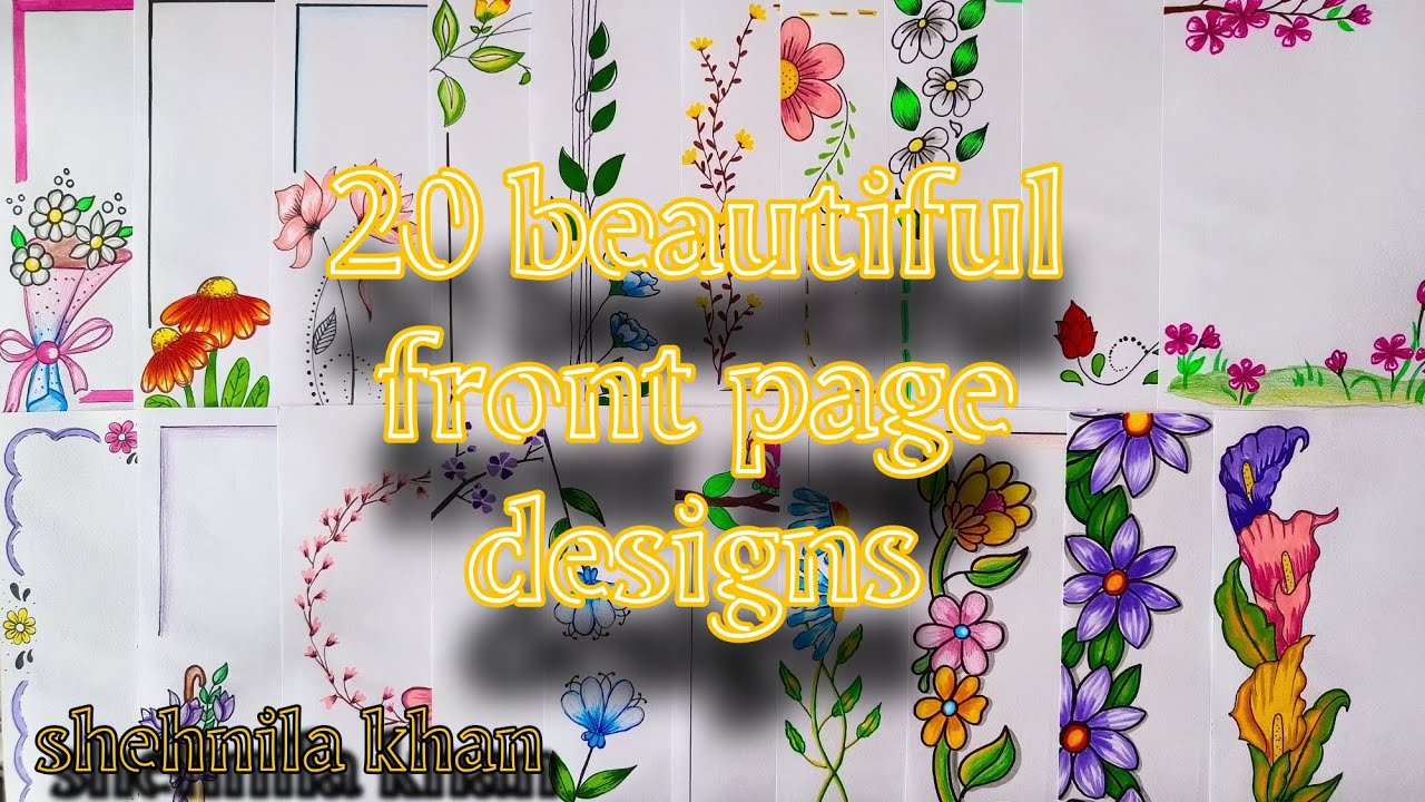 20 BEAUTIFUL BORDER DESIGNS/PROJECT WORK DESIGNS/A4 SHEET/FILE/FRONT ...