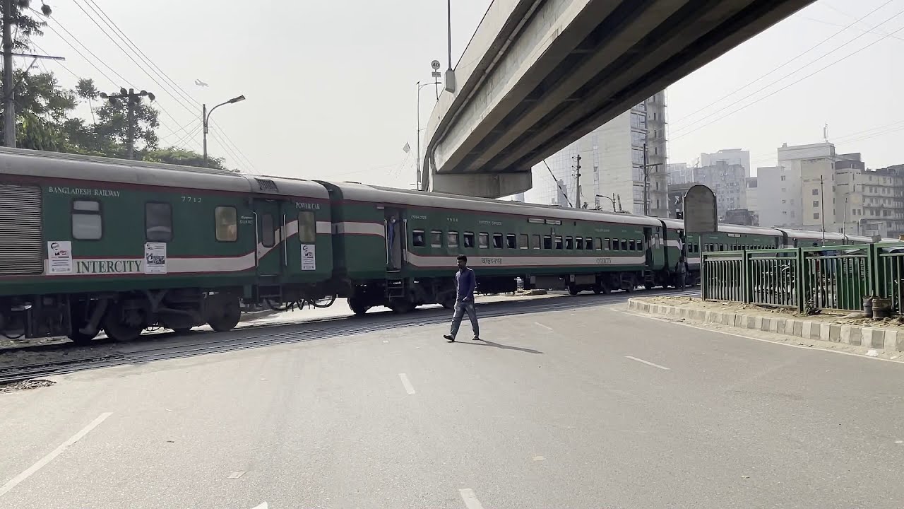 Train Crossing Road Under Flyover 🚆 Railway Passing | Royalty Free ...