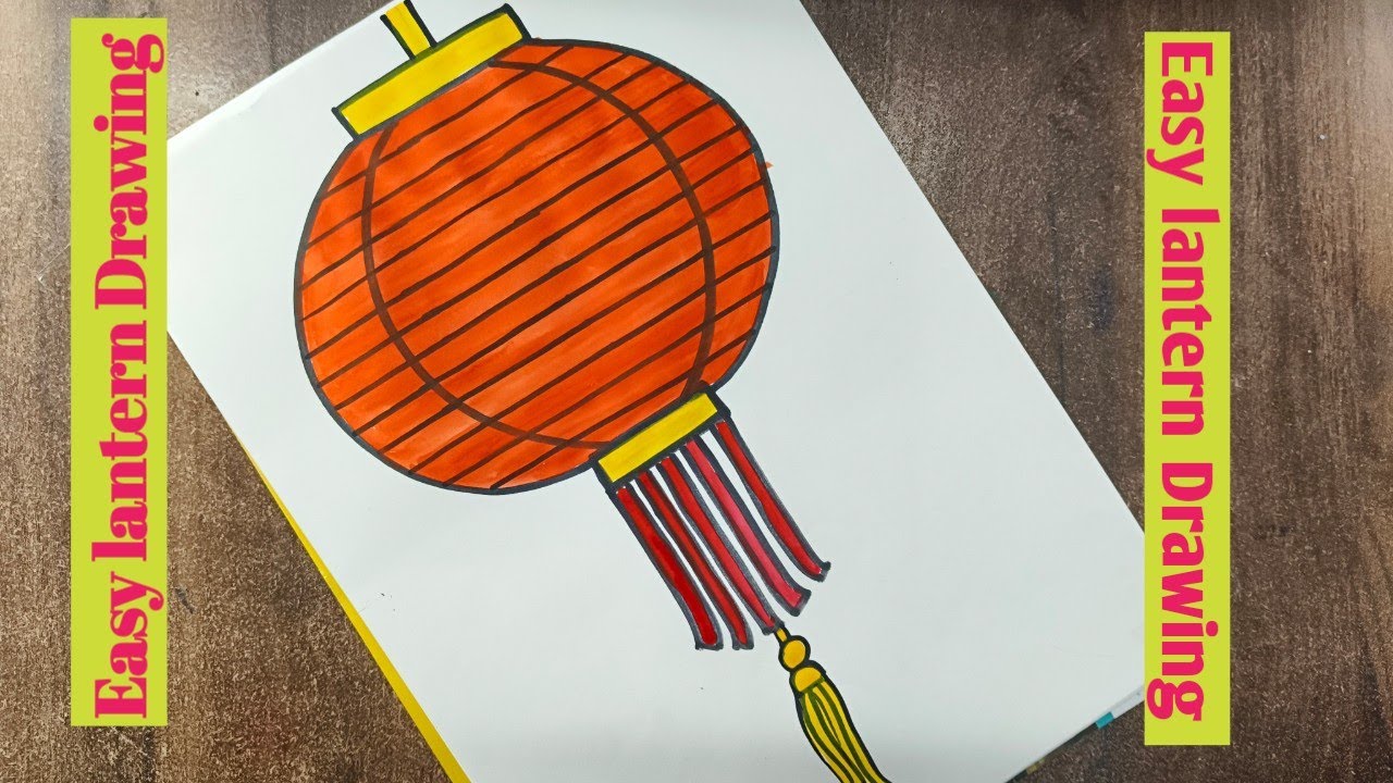 Easy lantern Drawing 🏮| How to draw Chinese lantern - YouTube