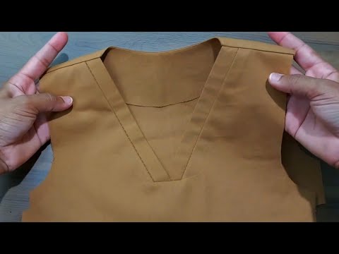 como fazer decote v completo embutido com revel - YouTube