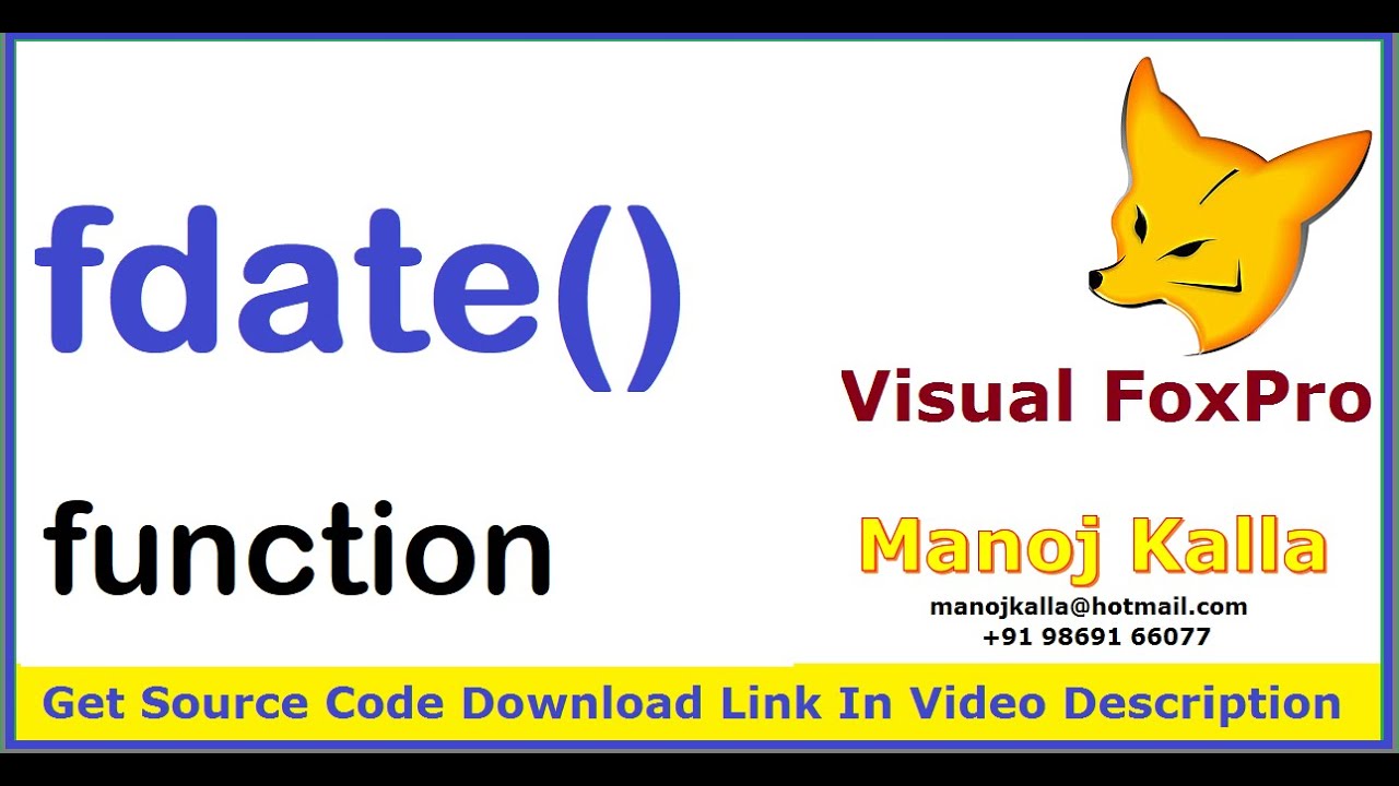 vfp fdate | visual foxpro fdate | fdate function in vfp | vfp tutorial in hindi | vfp training ...