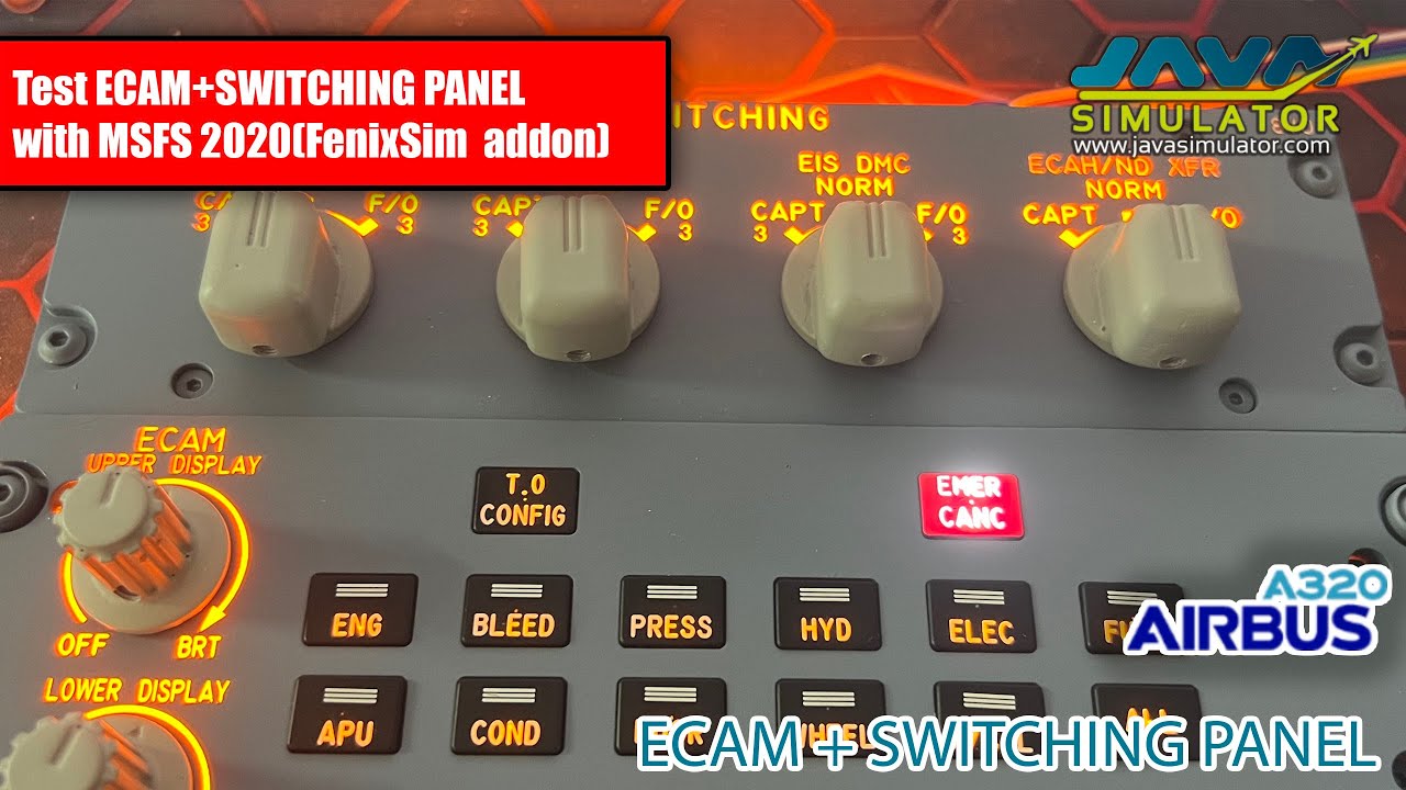 Test ECAM+SWITCHING Panel with MSFS2020(FenixSim A320 addon) - YouTube