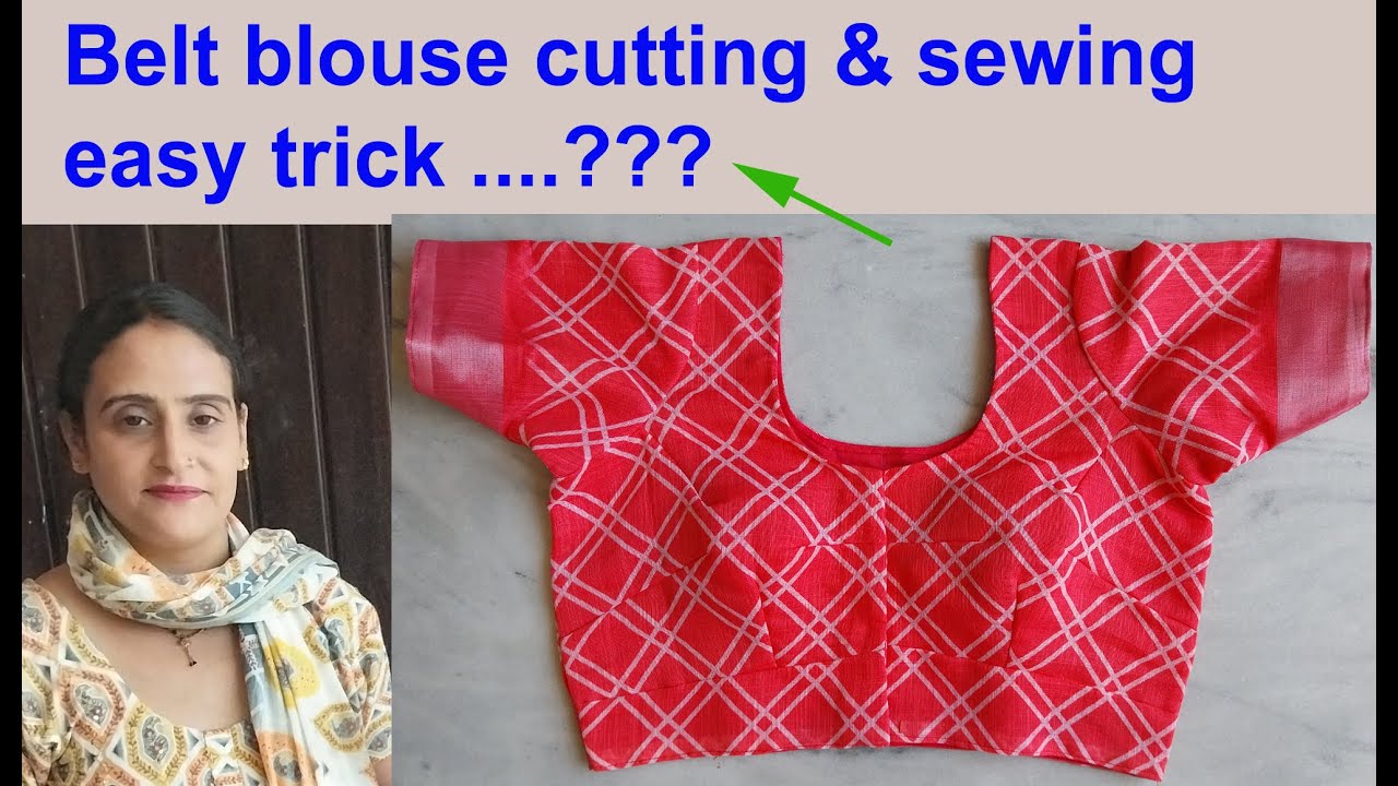 belt blouse - Simple Blouse सीखे आसानी से | Simple blouse cutting and ...