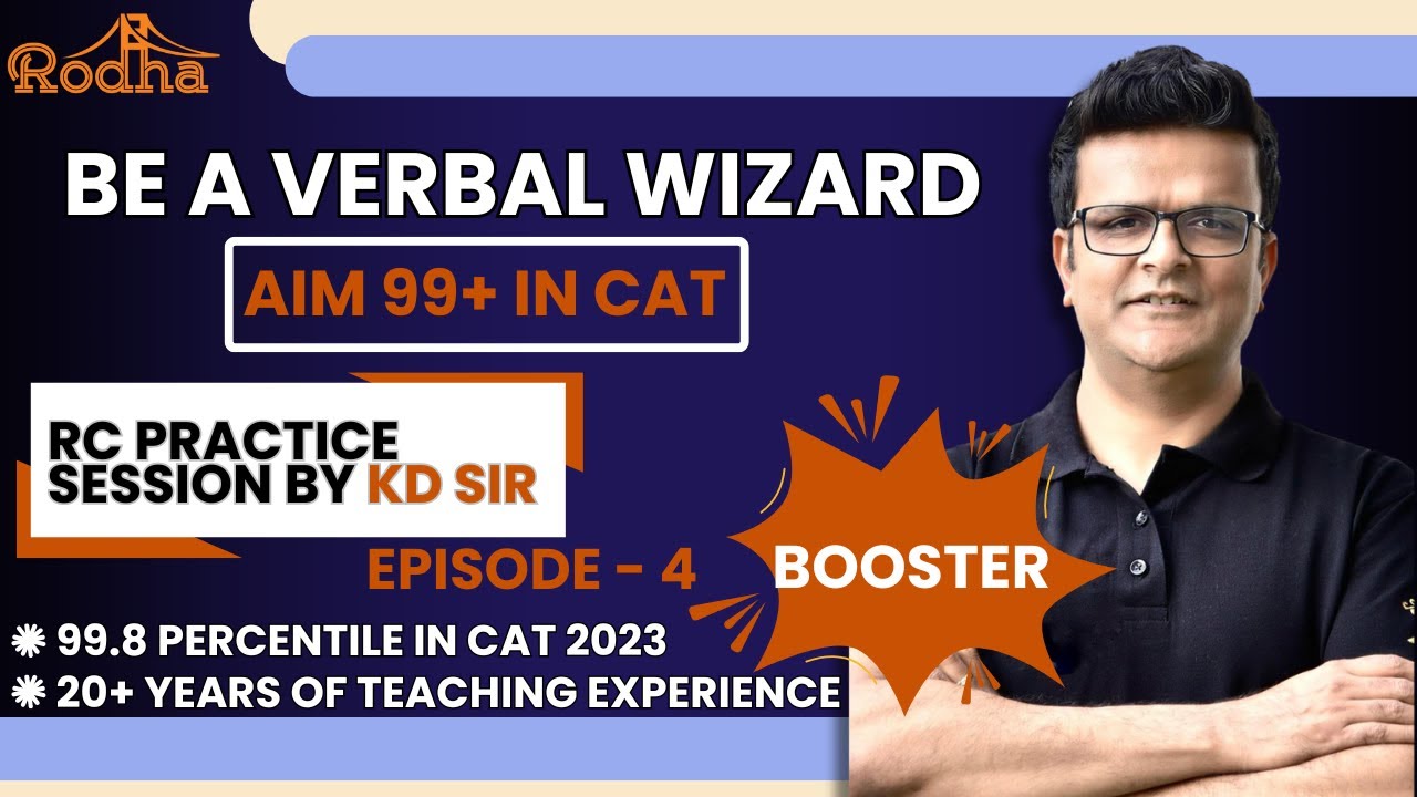 RC PRACTICE SESSION BY KD SIR || AIM 99+ IN CAT 2024 || BOOSTER BATCH ...
