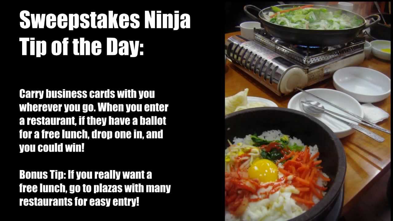 How to win a free lunch - [Sweepstakes Ninja Tip of the Day] - YouTube