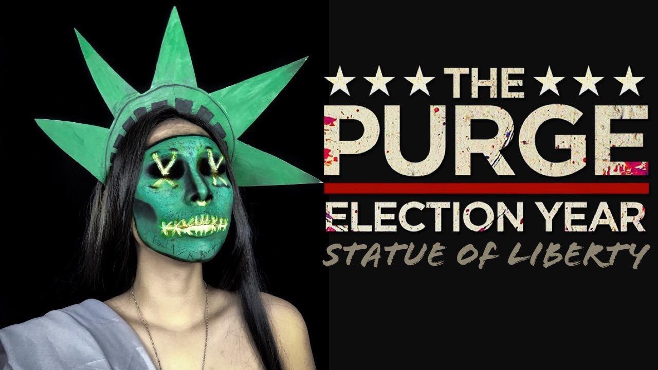 THE PURGE Statue of Liberty Mask Makeup Tutorial - YouTube