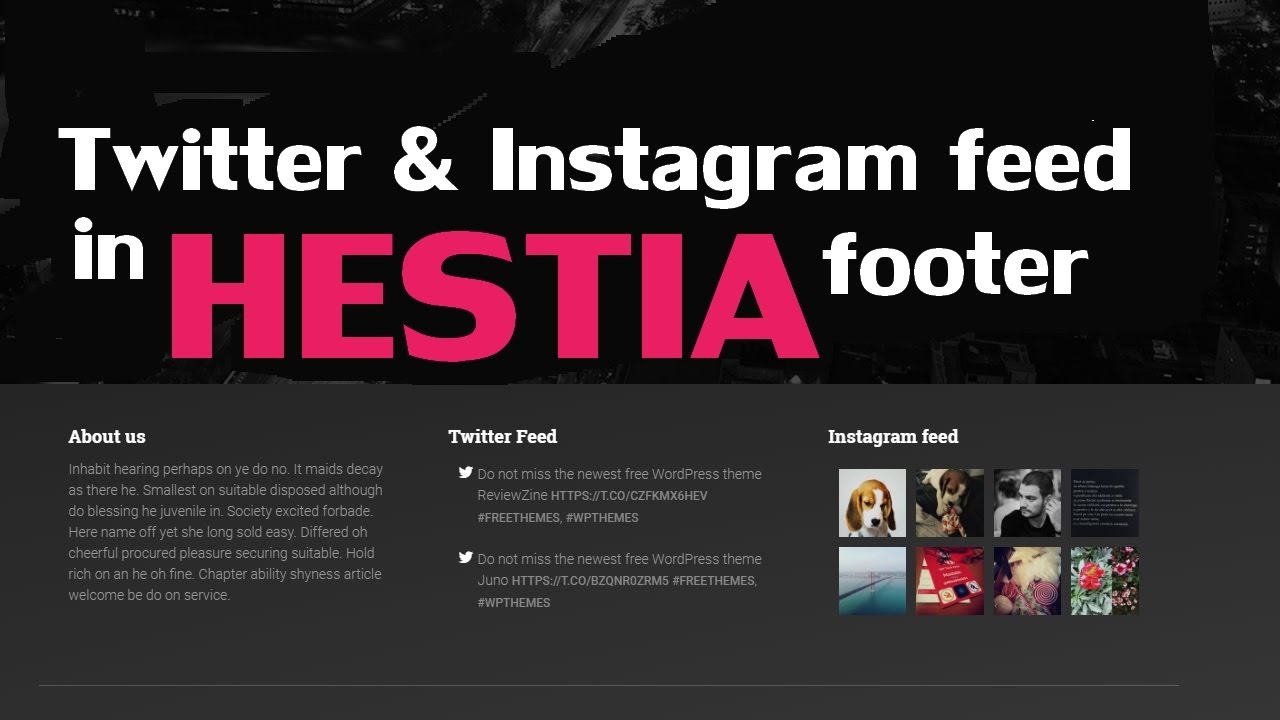 How To Add Twitter And Instagram To Hestia Footer - YouTube