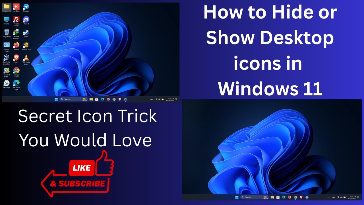 How to Hide or Show Desktop Icons in Windows 11 and a Secret Icon Trick ...