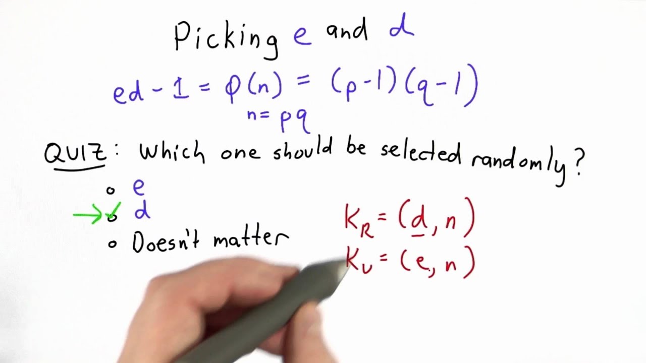 Picking E And D Solution - Applied Cryptography - YouTube