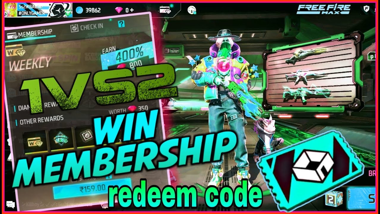1vs2 Custom Room 2day | Weakly Membership | Redeem code now - YouTube