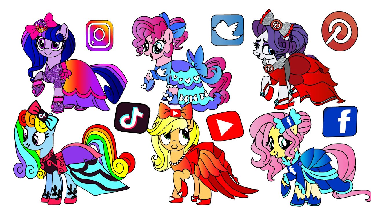 MLP as Social Media-Tik Tok, Instagram, Youtube and other- Paper craft ...