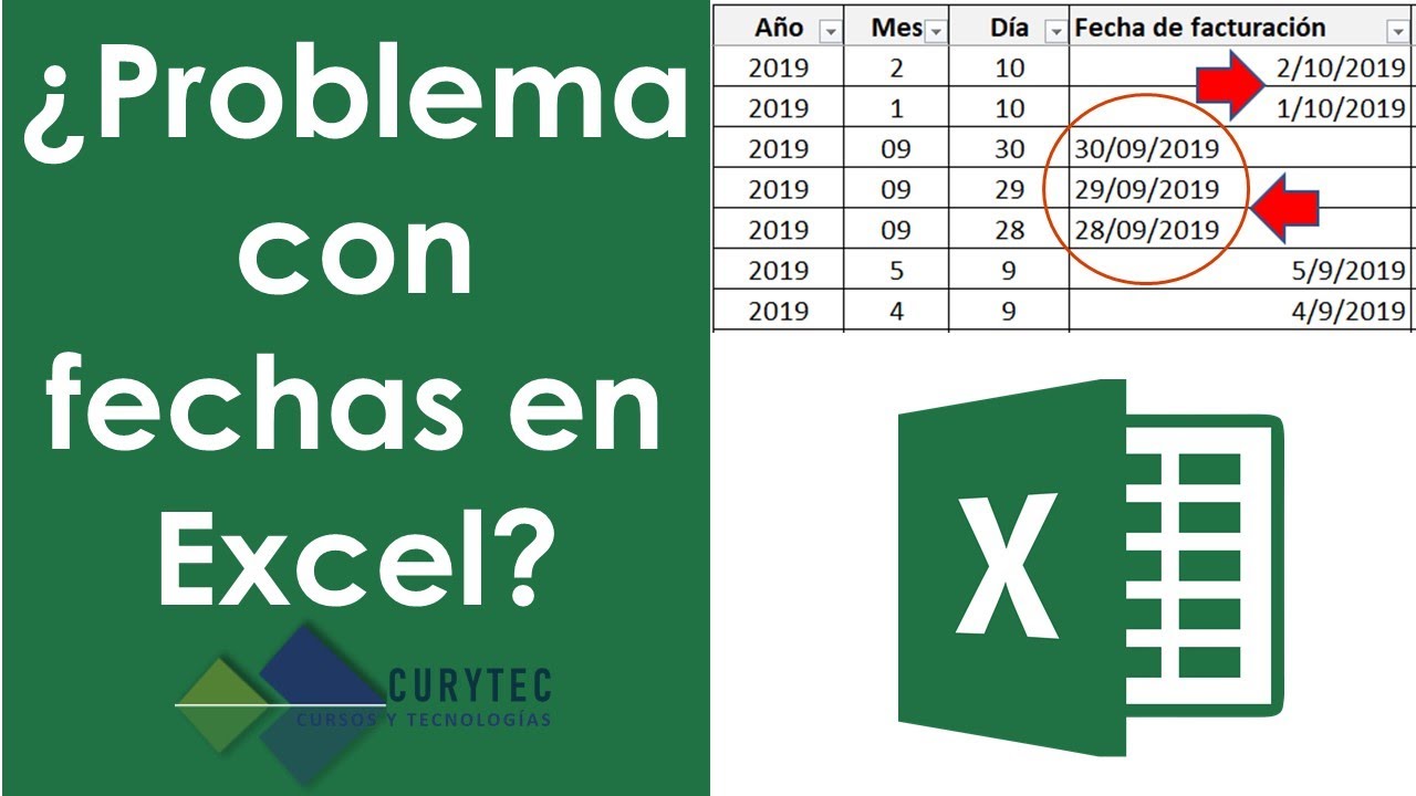 Corregir fechas en Excel (Solución) con Fórmulas - YouTube