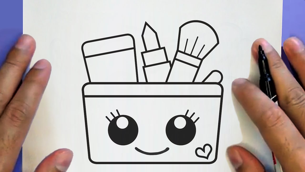 HOW TO DRAW A CUTE MAKE UP BAG, STEP BY STEP, DRAW Cute things - YouTube
