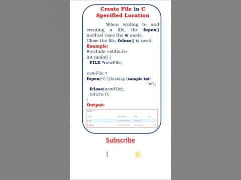 create file in specified location c@ensolutions5210 #file #filehandling #files #coding - YouTube