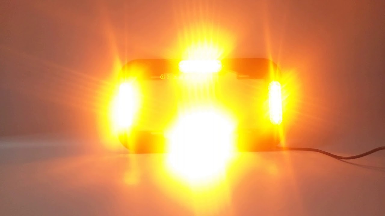 14" LED Strobe License plate lights Warning Yellow - YouTube