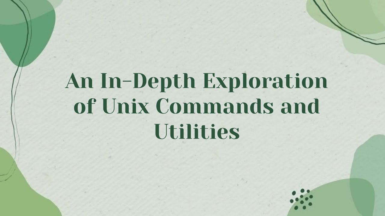 Basic Commands and Utilities of UNIX Overview - YouTube