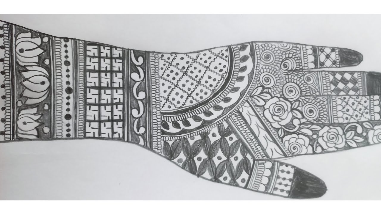 Full Hand Bridal Mehndi Design | Simple Bridal Mehndi Designs | Pencil ...