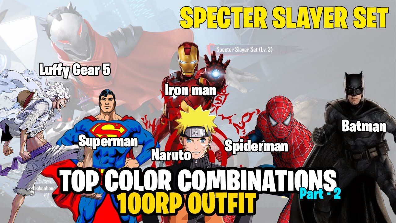 Best Color Combinations for A1 Royal Pass outfit | 100 RP Outfit ...