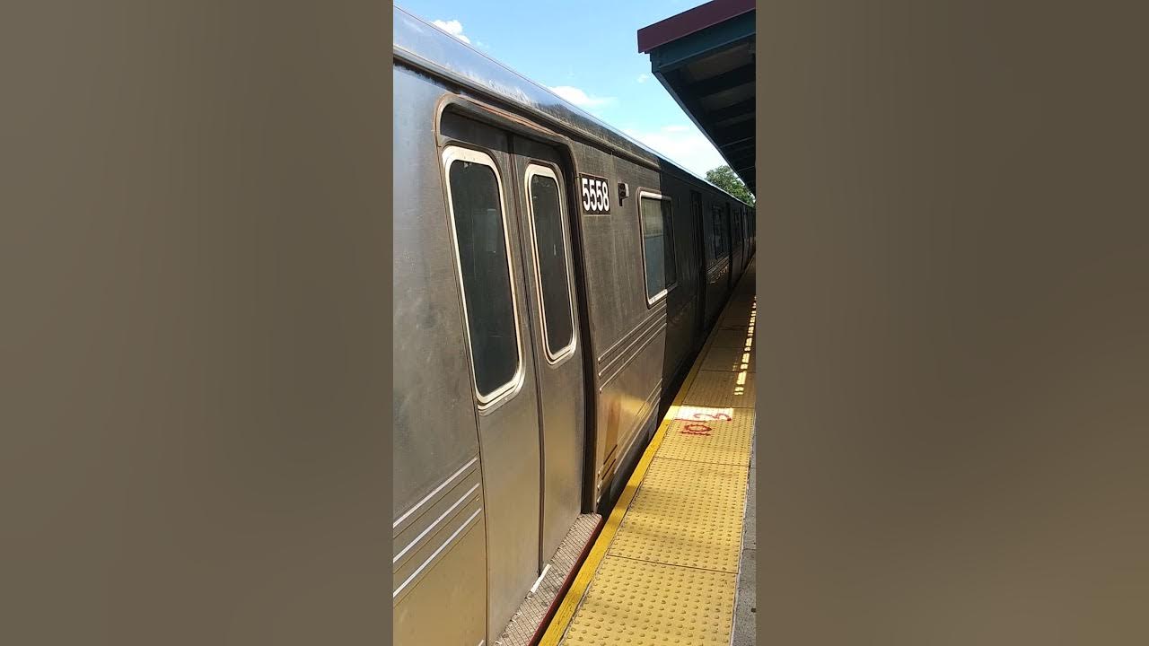 Coney Island Bound R46 Yellow S train entering and leaving Avenue M - YouTube