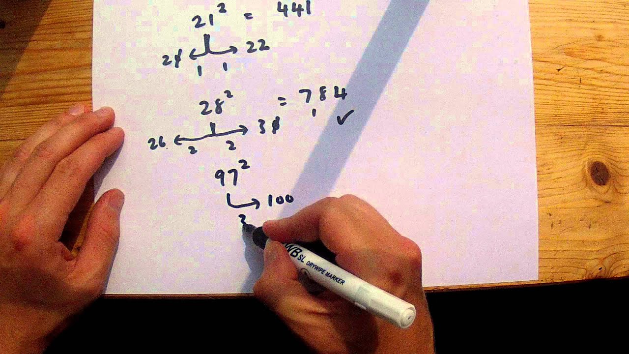 Squaring Technique - 97 Squared - YouTube