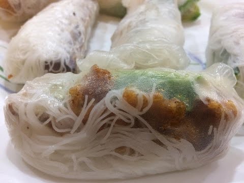 " Chicken & Avocado Rice Paper Roll " Bajias Cooking - YouTube