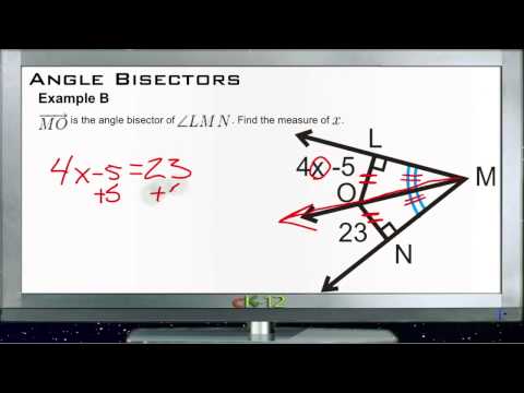 Angle Bisectors Examples - Basic ( Video ) | Geometry | CK-12 Foundation