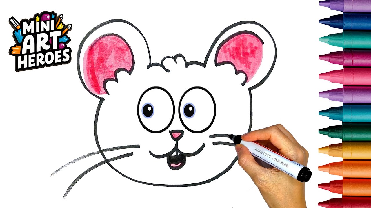Cute Mouse Drawing Easy | Mini Art Heroes - YouTube