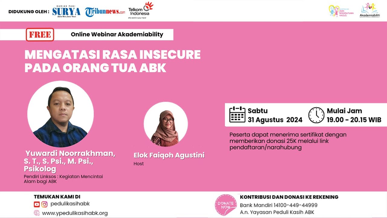 🔴 MENGATASI INSECURE PADA ORANG TUA ANAK BERKEBUTUHAN KHUSUS - diskusi ...