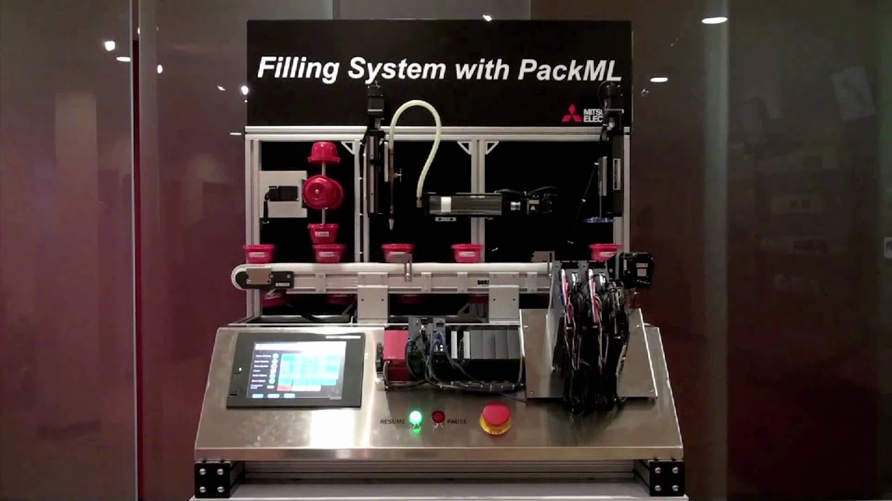 Mitsubishi Electric Demo - Filling System with PackML - YouTube