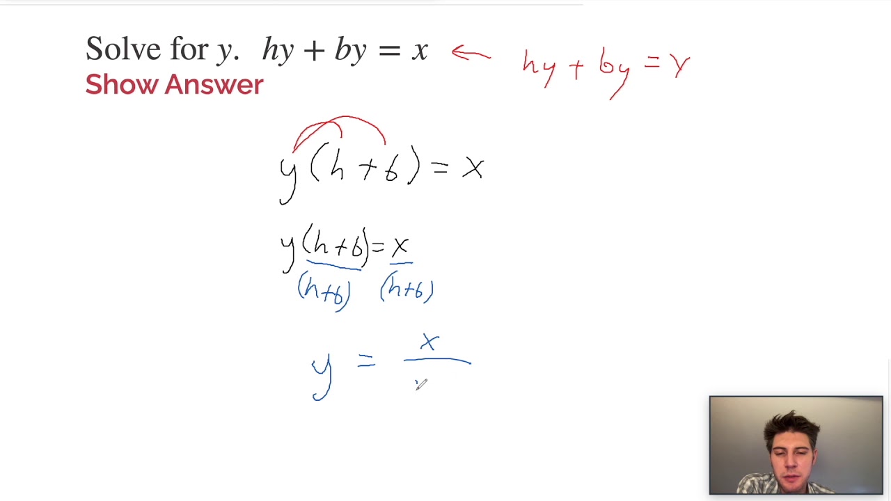 Solving for a Variable in an Equation - YouTube