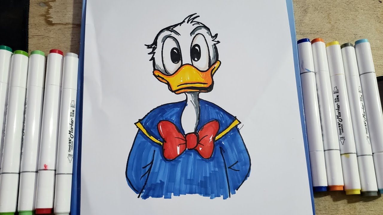 How To Draw Donald Duck - Easy draw step by step - YouTube