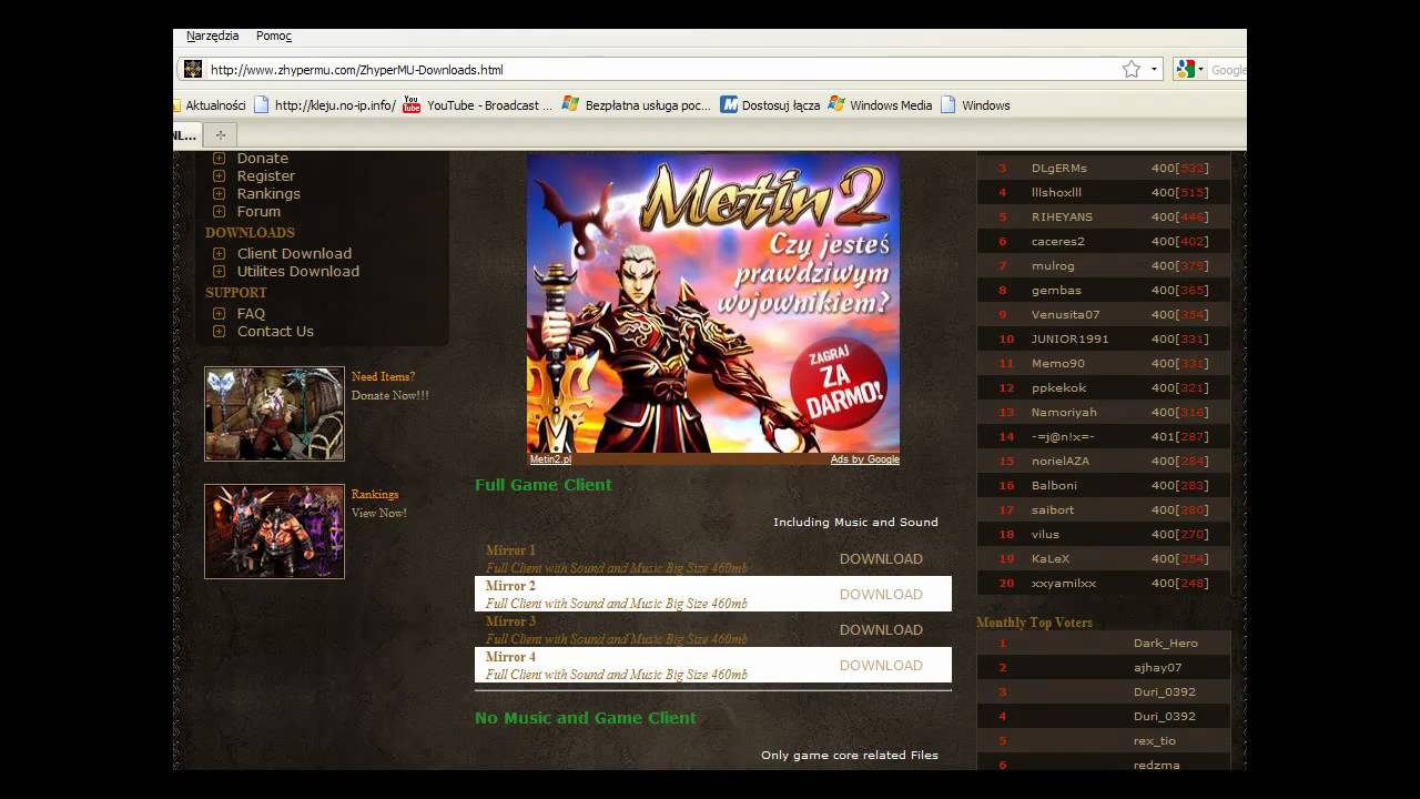 Rejestracja na ZhyperMU [Prywatny Server Do Mu ON-Line] - YouTube