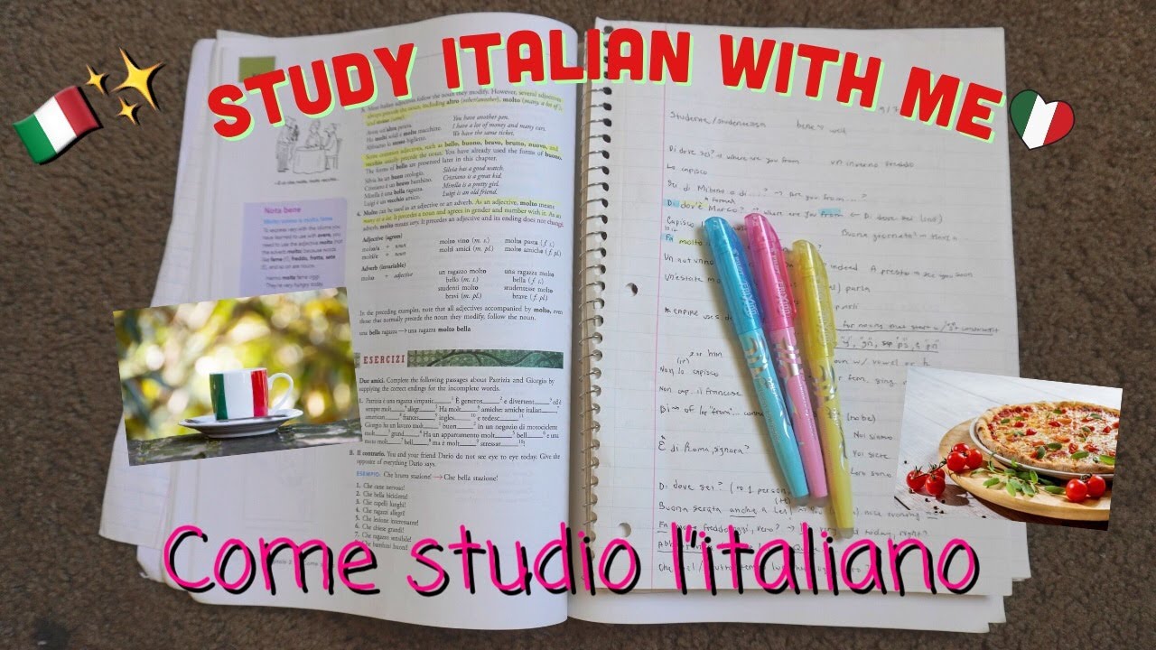 🇮🇹 study italian w/ me || how i study italian 🇮🇹🍕 - YouTube