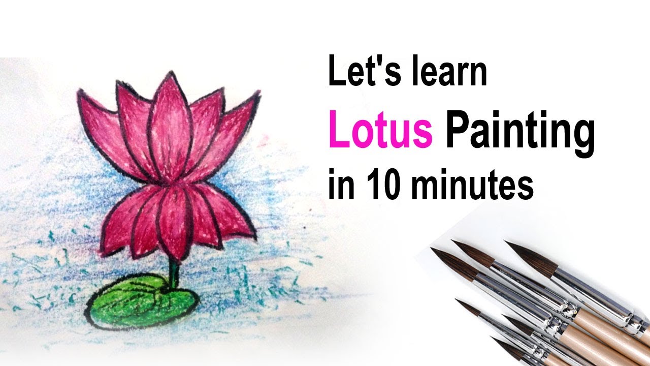 Easy painting for beginners | Lotus painting | Flower Painting | Basic ...