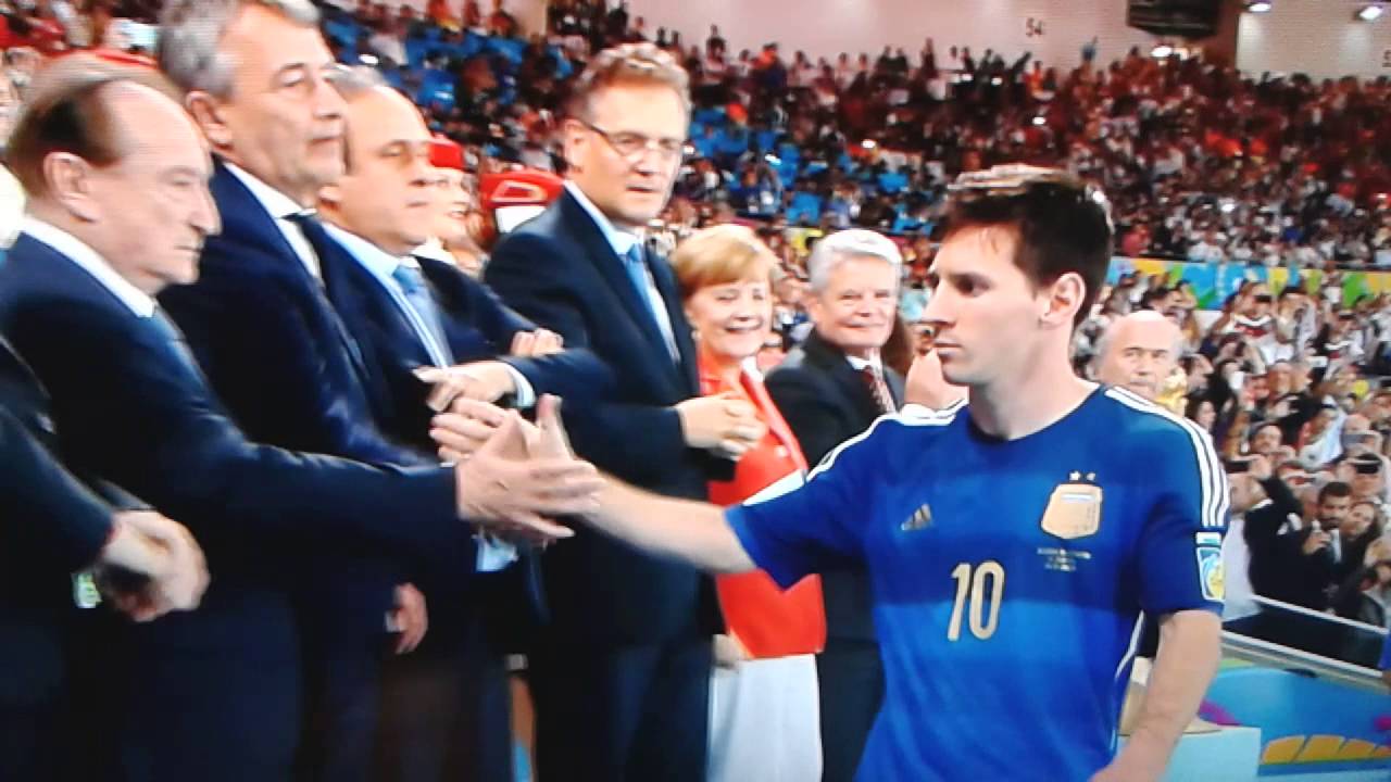 Lionel Messi wins Golden Ball Award World Cup 2014 - YouTube