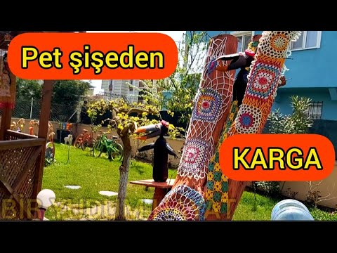 PET ŞİŞEDEN GERİ DÖNÜŞÜM KARGA NASIL YAPILIR #geridönüşüm #karga #petşişe