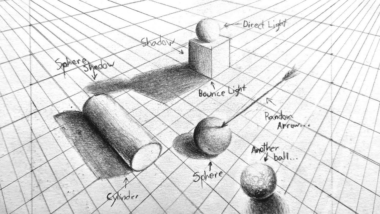 How To Draw Basic 3D Shapes | Cubes, Spheres, Cylinders | Beginner ...
