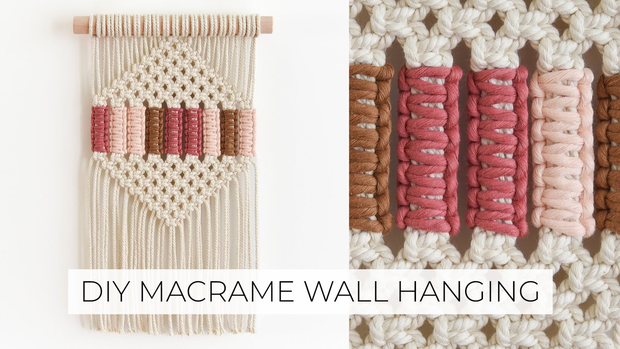 DIY MACRAME WALL HANGING with multi coloured square knots | How to ...