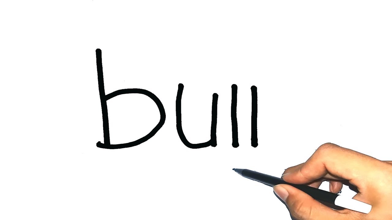 How To Draw A BULL Using The Word BULL - YouTube