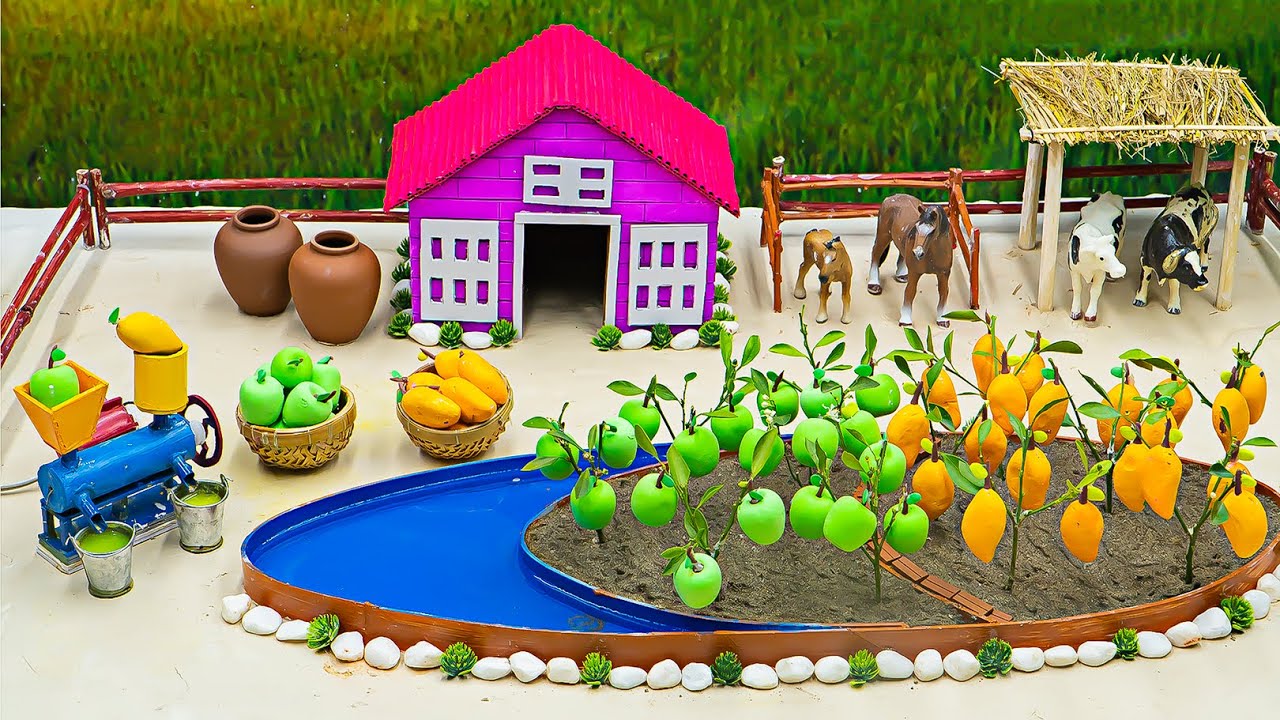 DIY tractor apple and mango juice machine mini science project | How to ...