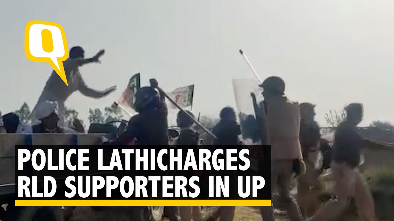 UP Election Results 2022 | Police Lathi Charge RLD Supporters Outside ...