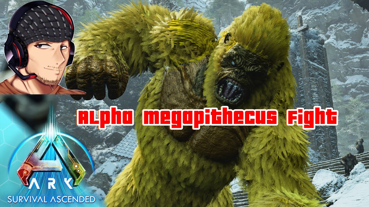 Fighting the Megapithecus Boss with three Rexes #arksurvivalascended ...