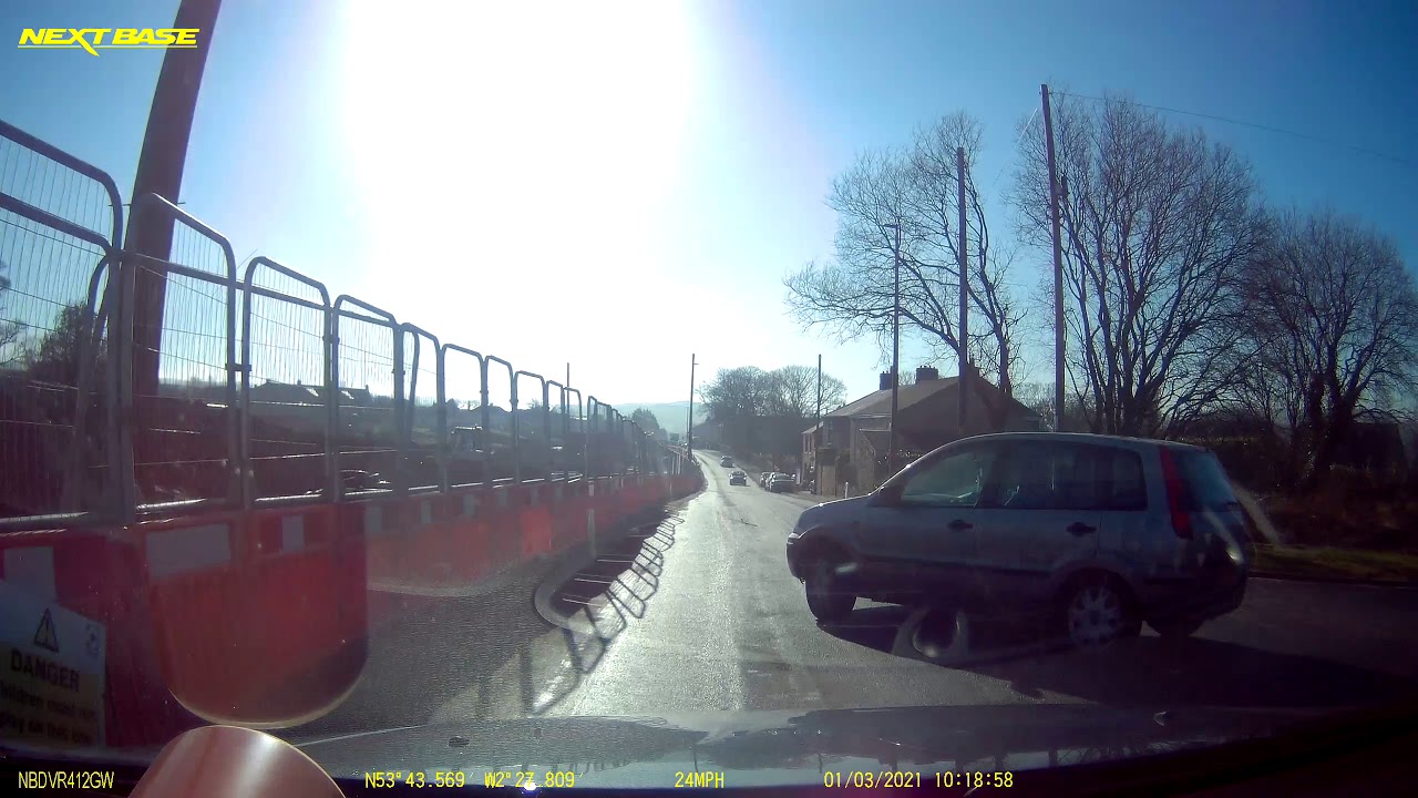 car pulls out road works - YouTube